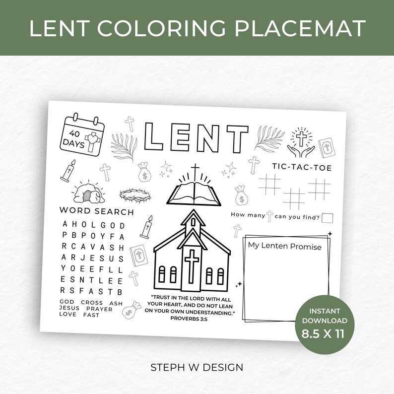 Kids Lent Activity Sheets, Printable Lent Worksheets for Children, Fun ...