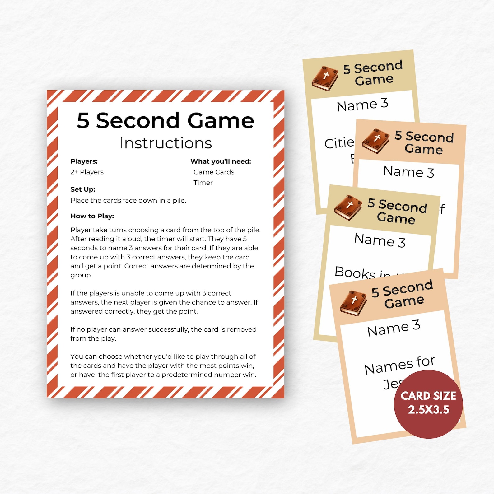 Bible Five Second Game, Bible Memory Matching Game Printable, Fun Bible ...