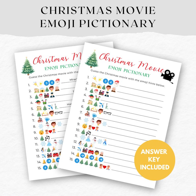 Christmas Movie Emoji Pictionary | Kids & Adults | Christmas Songs ...