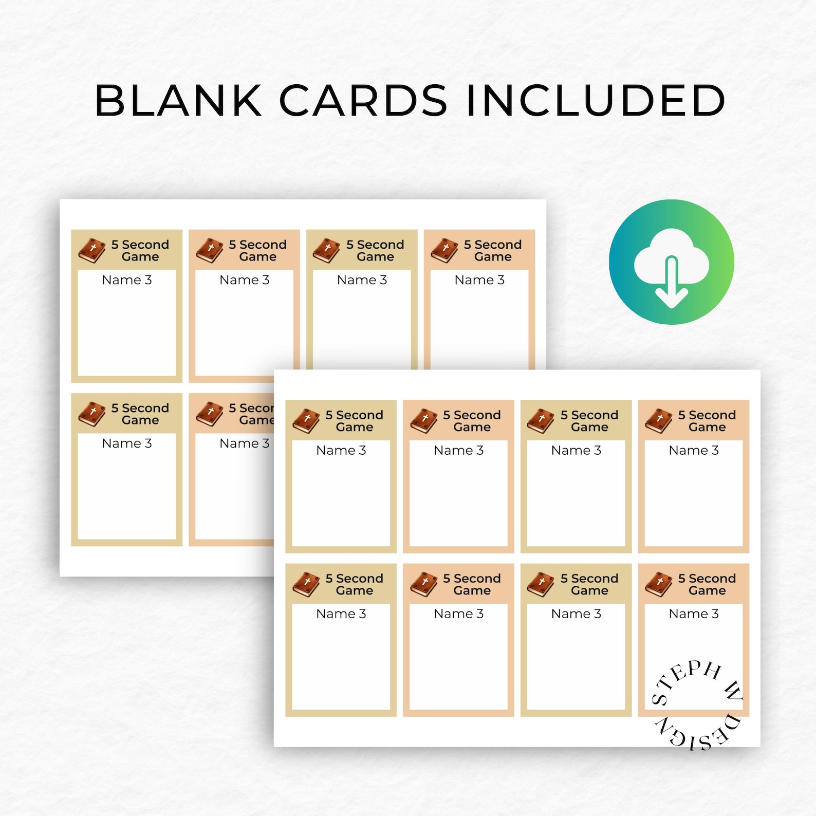 Bible Five Second Game, Bible Memory Matching Game Printable, Fun Bible ...