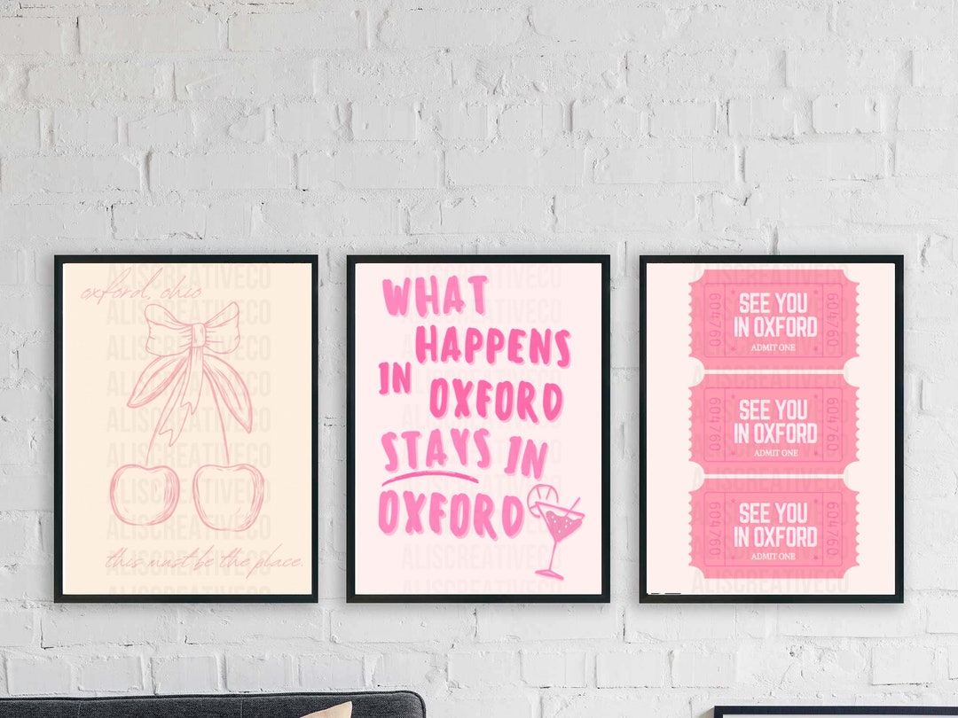 SET OF 3 Oxford Ohio Miami University Poster Prints - Etsy