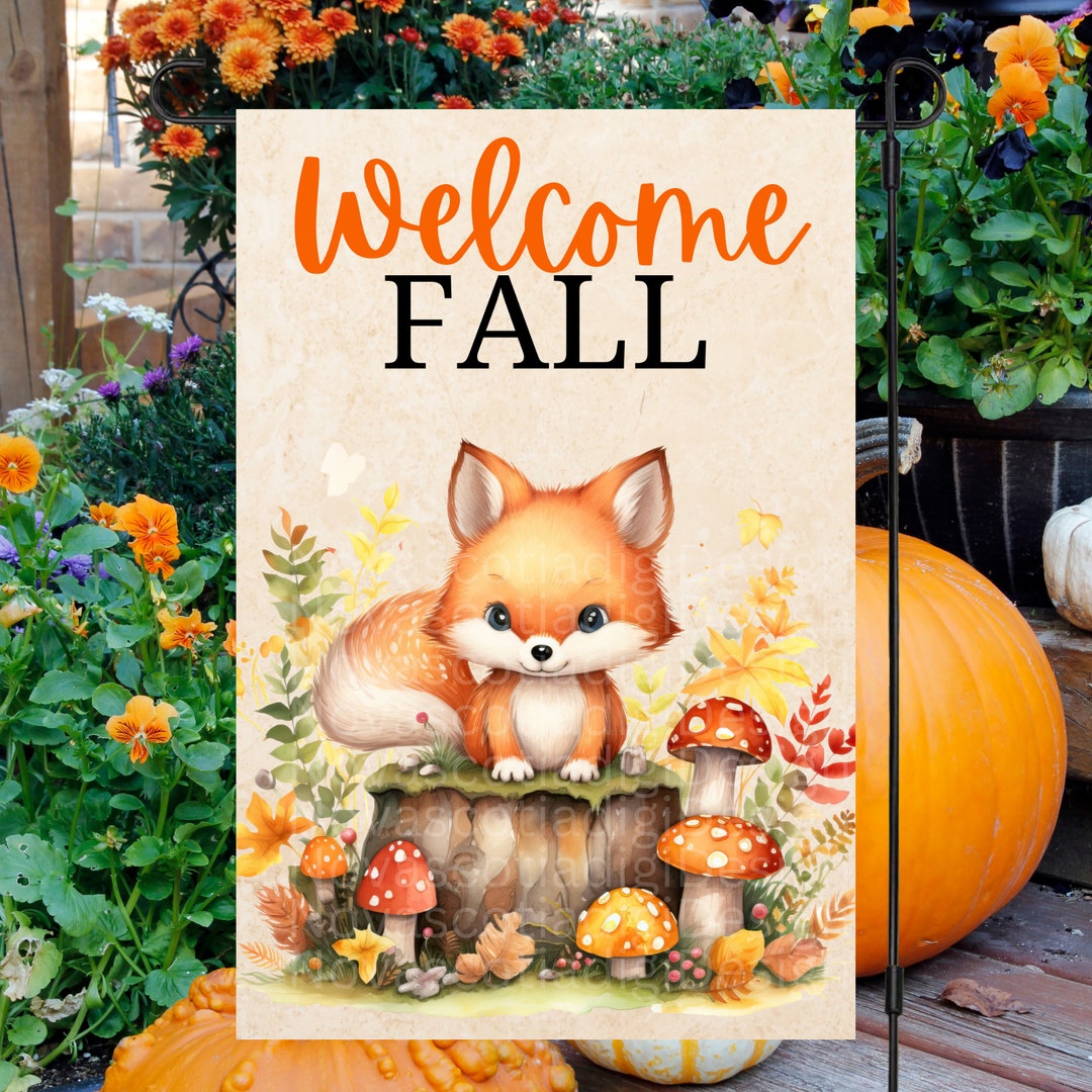 12x18 Garden Flag Sublimation Design, Welcome Fall, Fall Garden Flag ...
