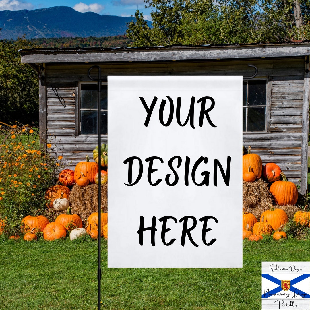 Sublimation Garden Flag Mock Up, Fall Garden Flag Mock Up, Digital ...