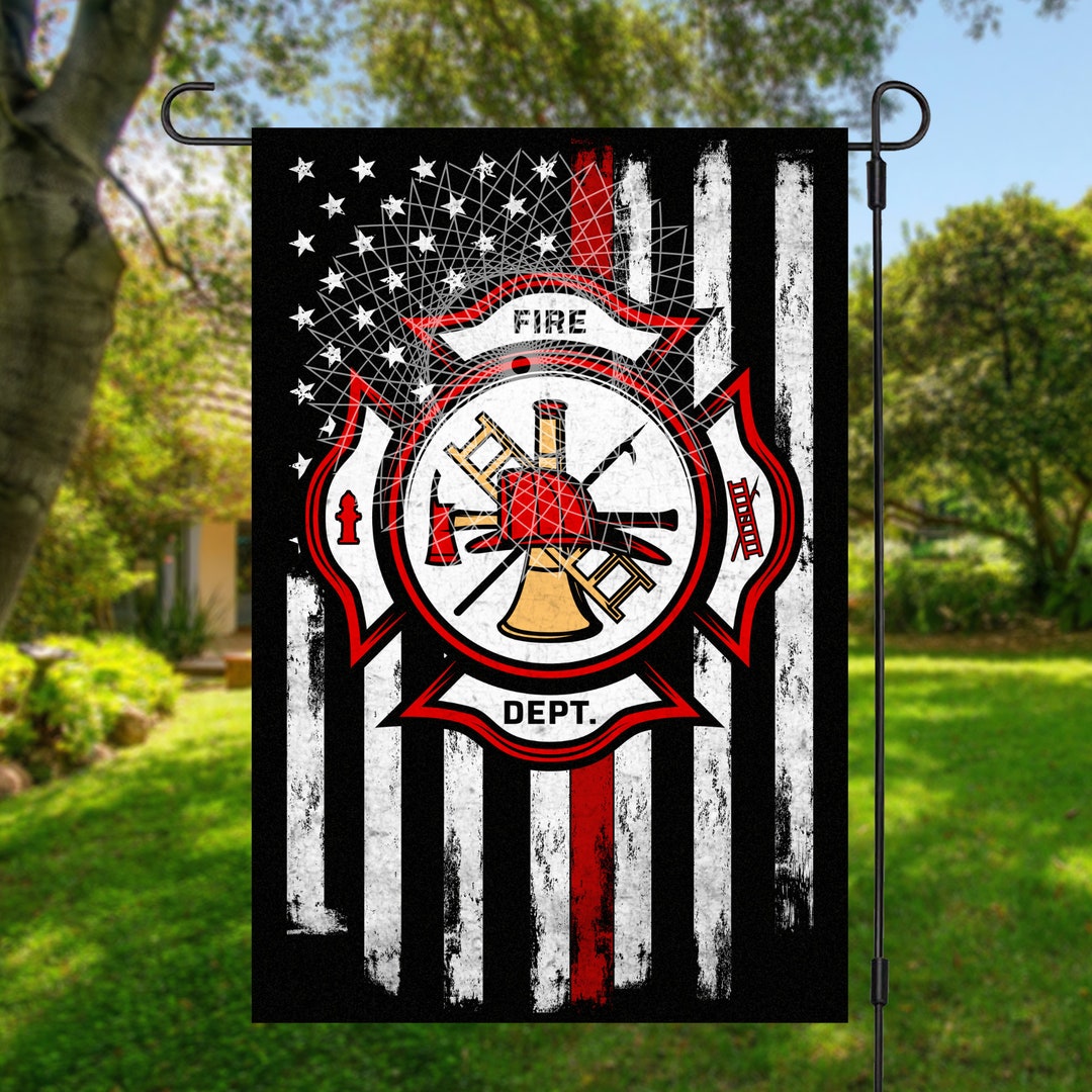 12x18 Garden Flag Sublimation Design, Fire Fighter, Fire Department ...