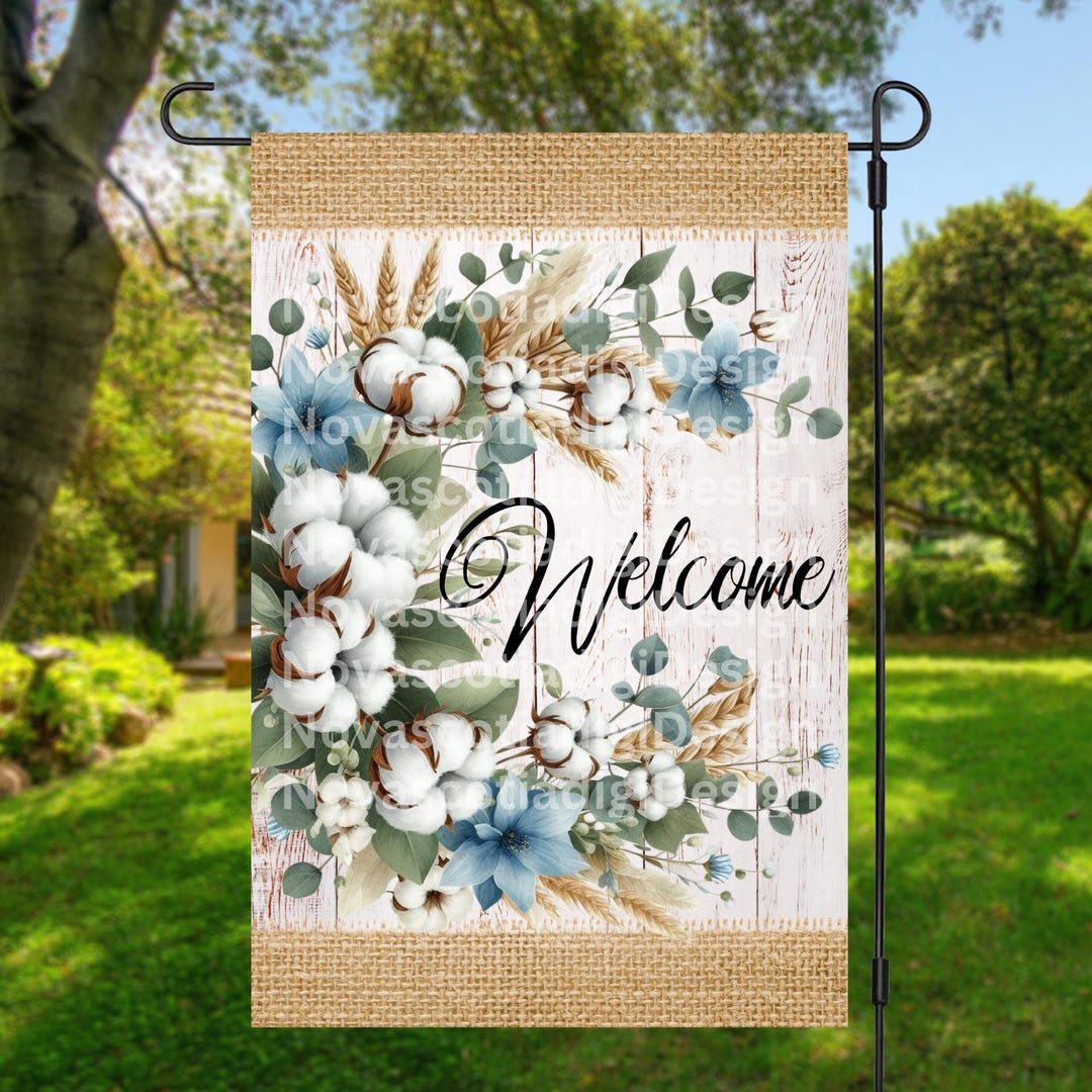 12x18 Garden Flag Sublimation Design, Rustic Floral Garden Flag ...