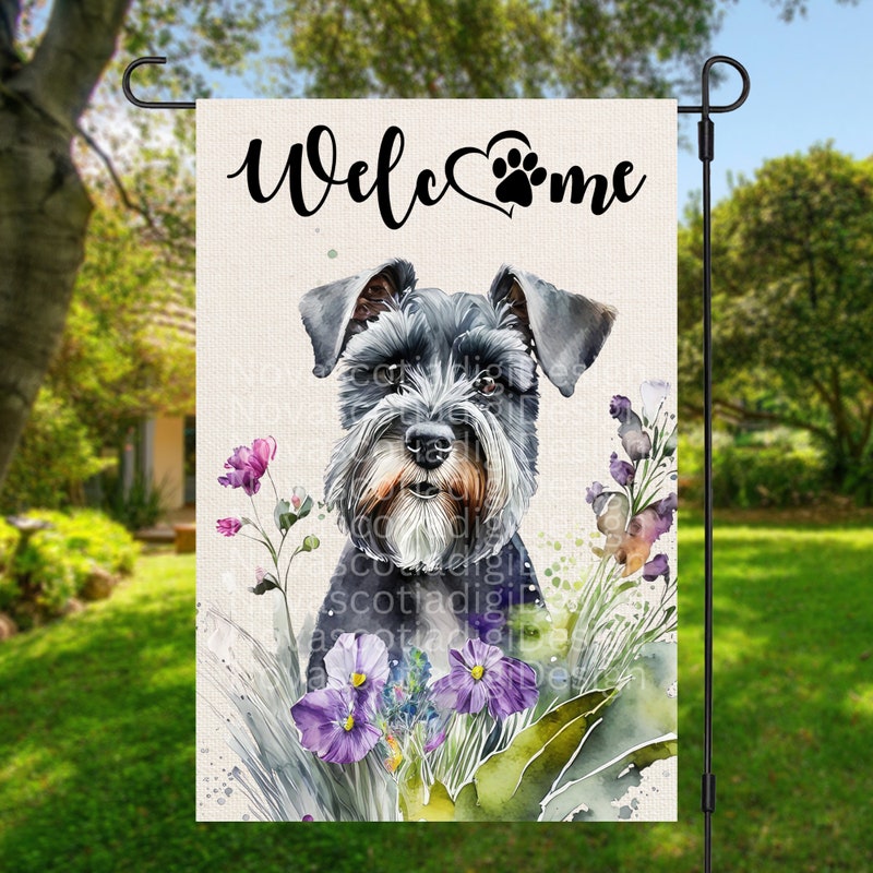 Miniature Schnauzer Garden Flag - Etsy