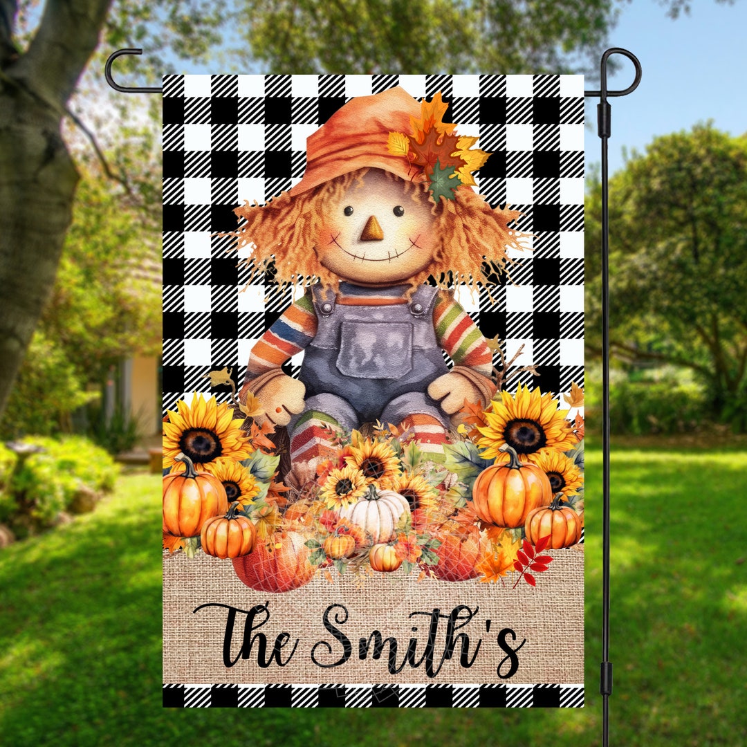 12x18 Garden Flag. Sublimation Design, Welcome, Fall Scarecrow, Digital ...
