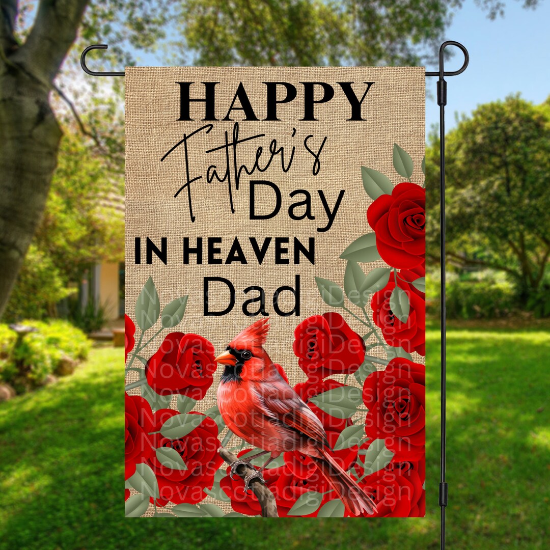 12x18 Garden Flag Sublimation Design, Happy Father's Day in Heaven ...