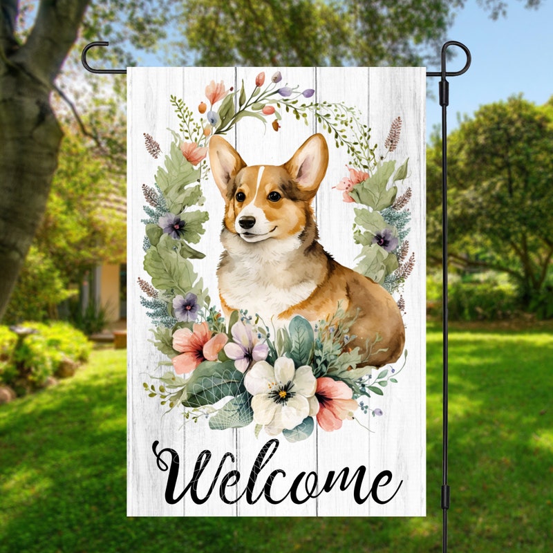 Corgi Garden Flag - Etsy