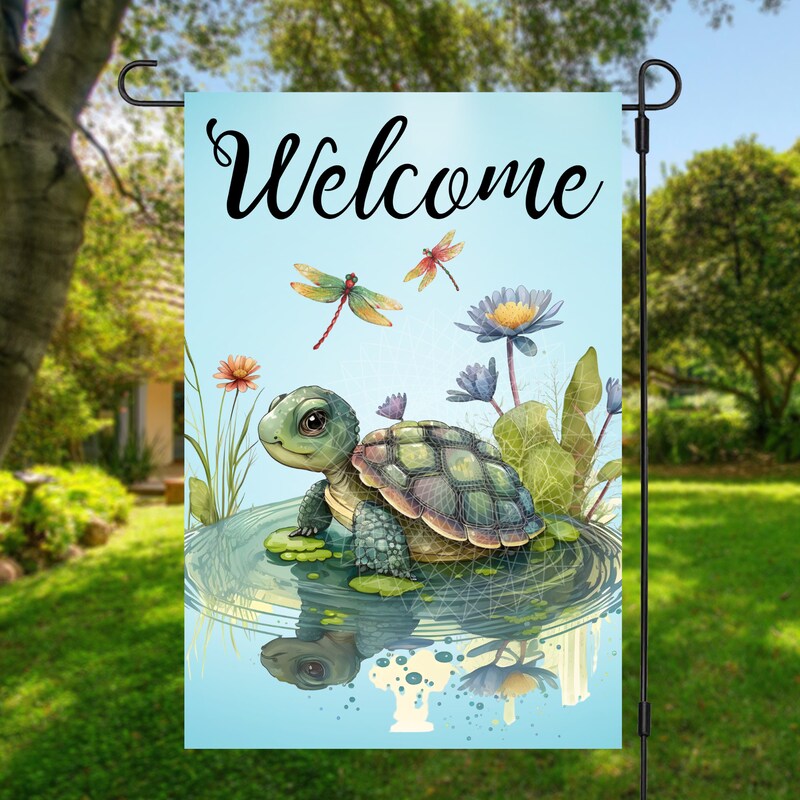 Sea Turtle Garden Flag - Etsy