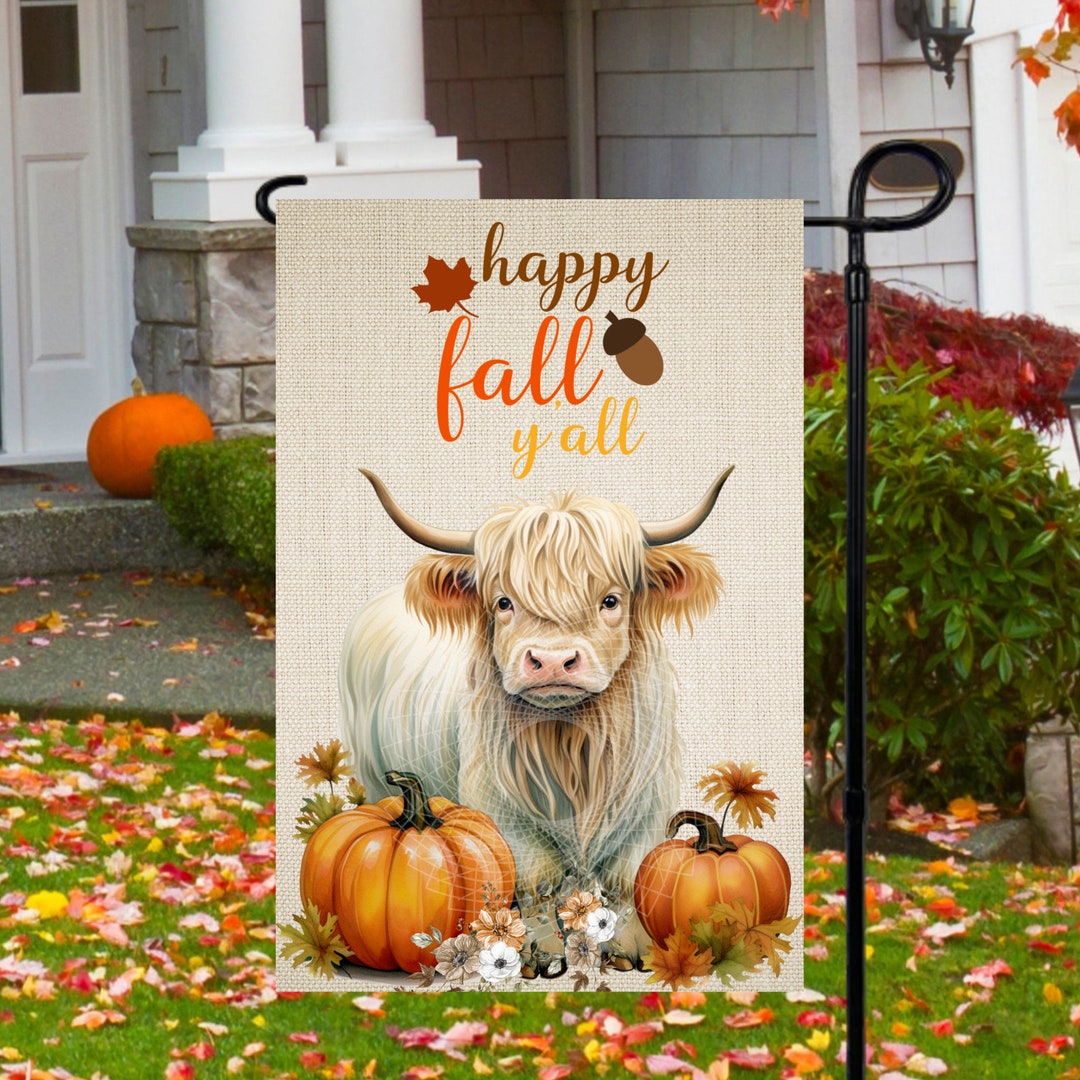 12x18 Garden Flag Sublimation Design, Fall Flag, Happy Fall Y'all Flag ...