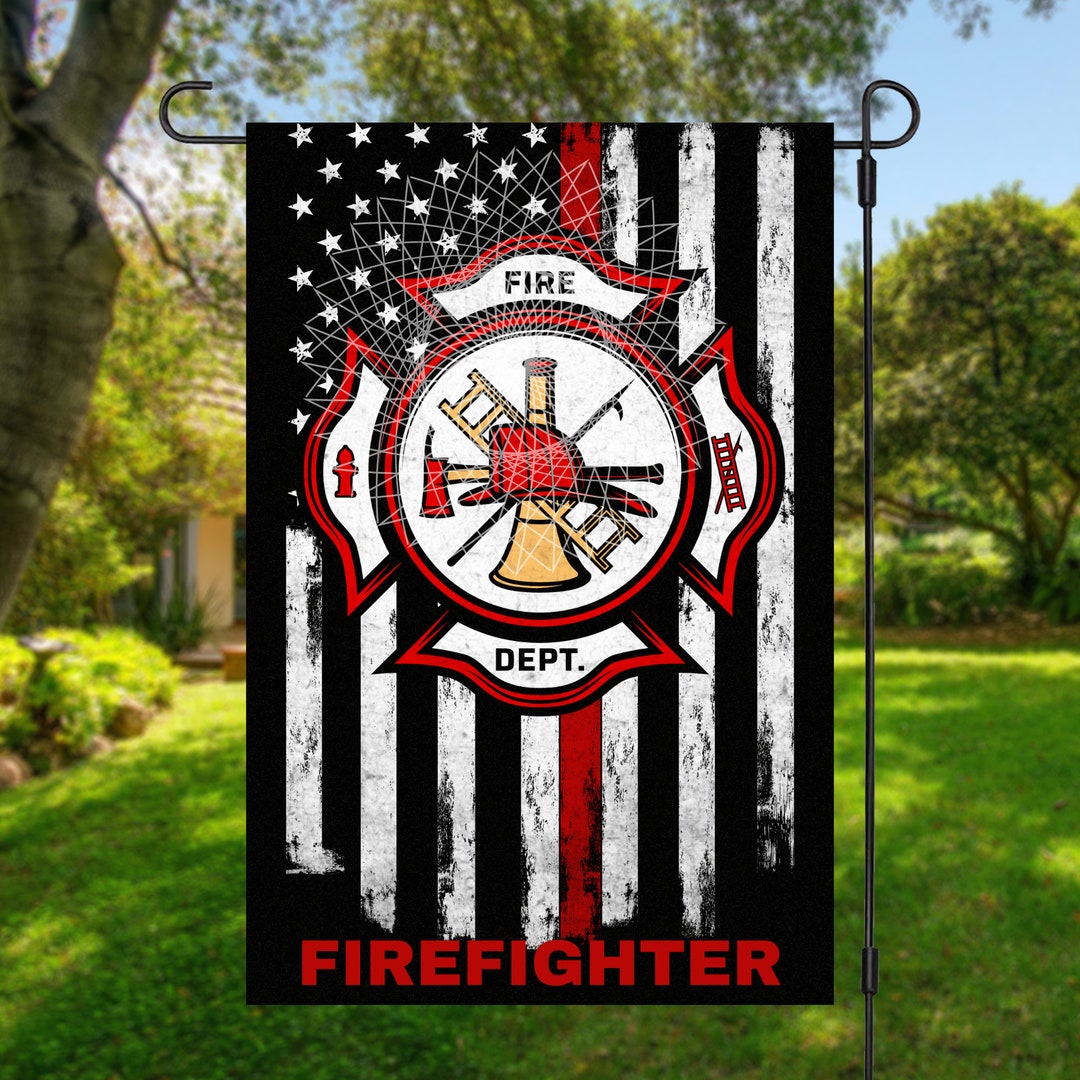 12x18 Garden Flag Sublimation Design, Fire Fighter, Fire Department ...