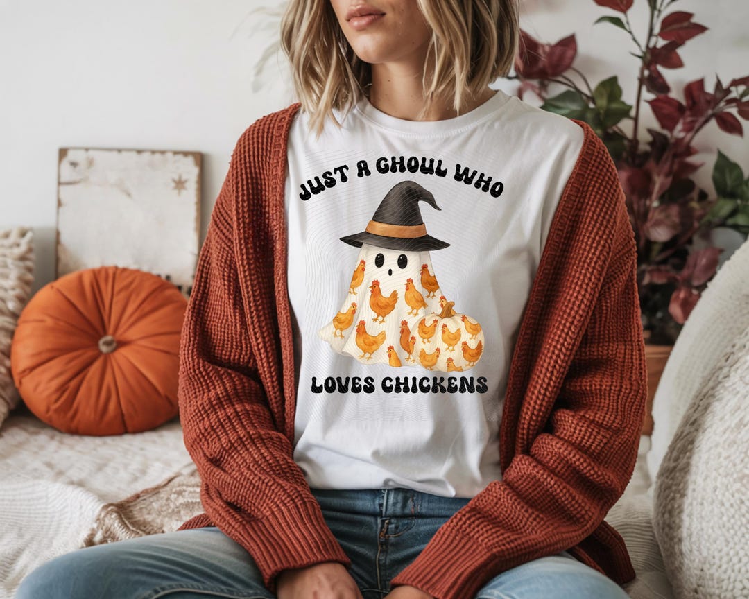 Halloween Ghost Chicken Lover PNG: Ghoul Sublimation Design (digital ...