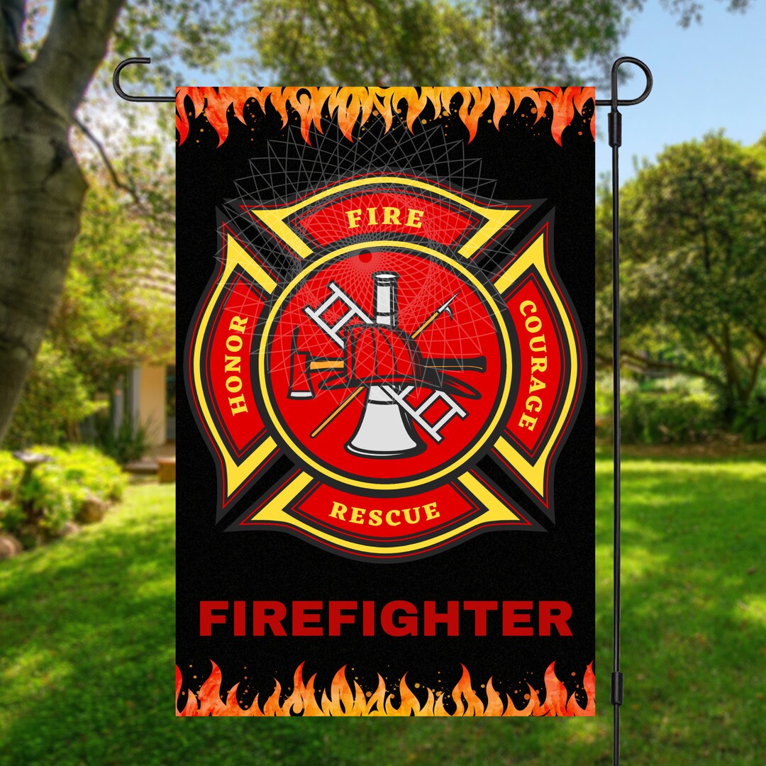12x18 Garden Flag Sublimation Design, Fire Fighter, Fire Department ...