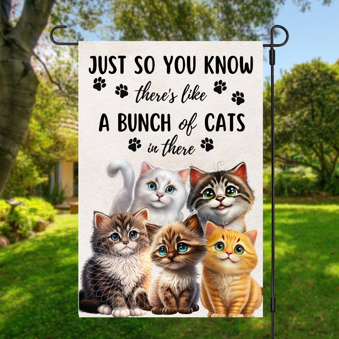 12x18 Garden Flag, Sublimation Design, Funny Cat Lover Flag, Digital ...