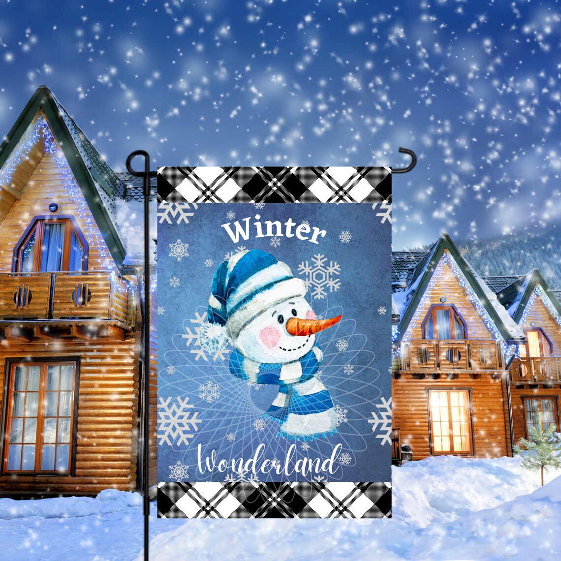 12x18 Garden Flag Sublimation Design, Winter Snowman, Digital Design ...
