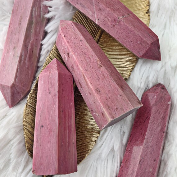 Rhodonite Tower Point Wand Pink Decor - Etsy