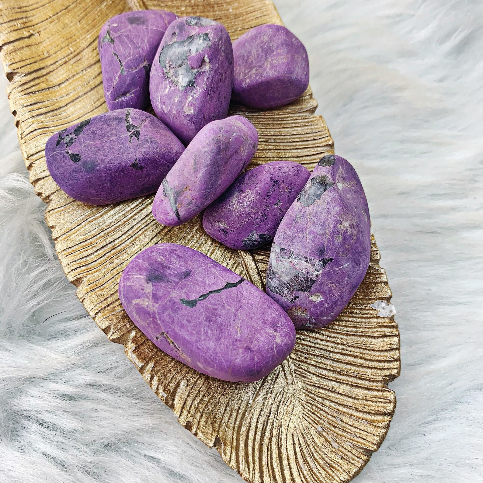 Purpurite Tumbled Stone Purple Crystal Purpurite Tumblestone - Etsy