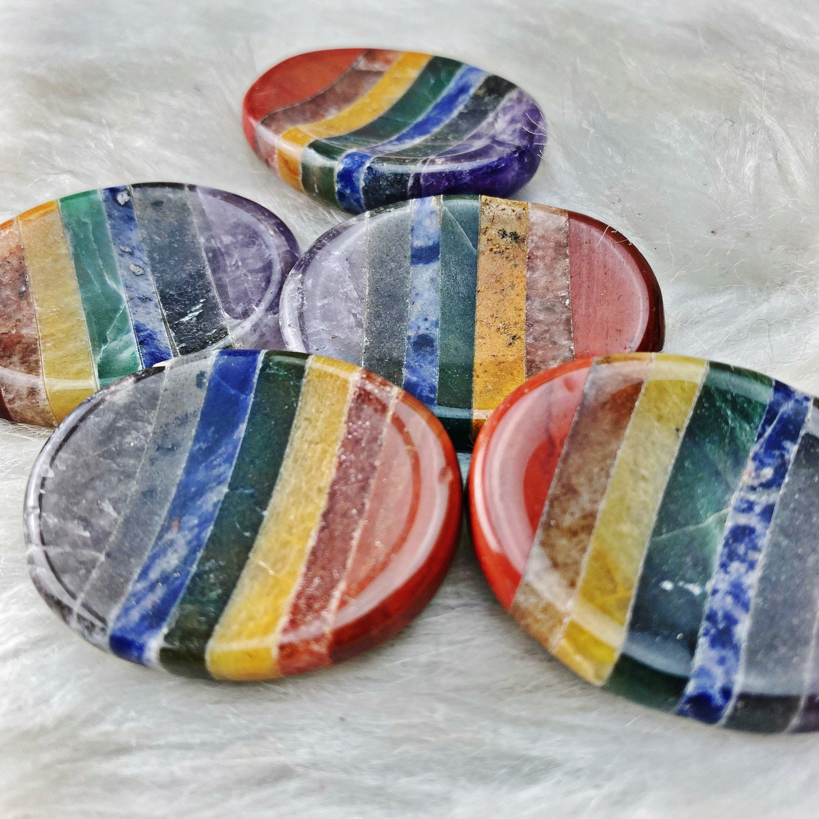 Chakra Worry Stone Palm Stone Crystal Healing Metaphysical Tools ...