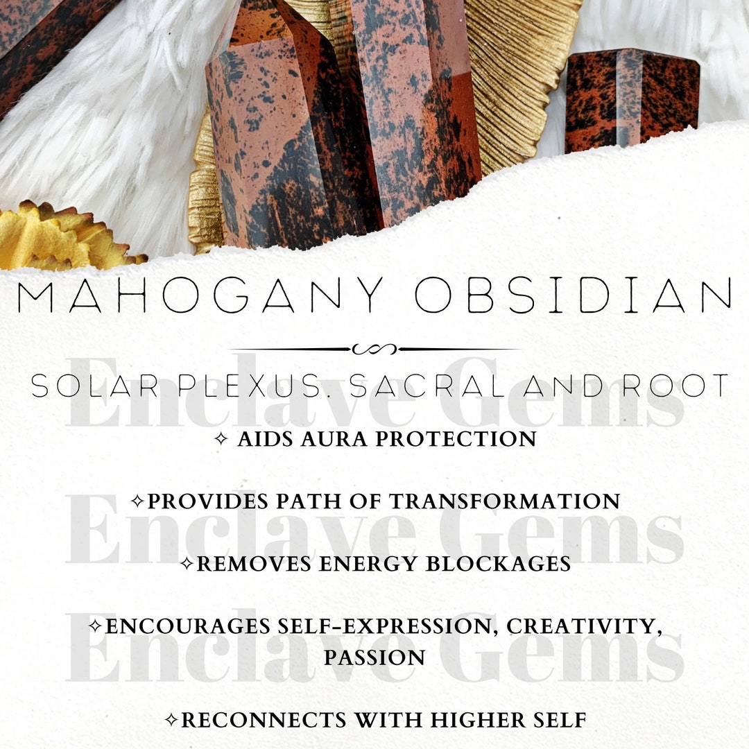 Printable Mahogany Obsidian Crystal Information Card Crystal Meaning ...