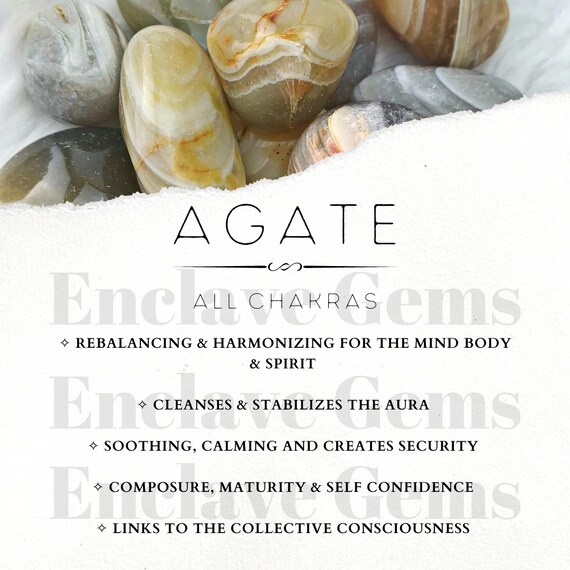 Printable Agate Crystal Information Card Crystal Meaning Cards Download PDF PNG Gemstone Properties Card Gemstone Information Downloadable