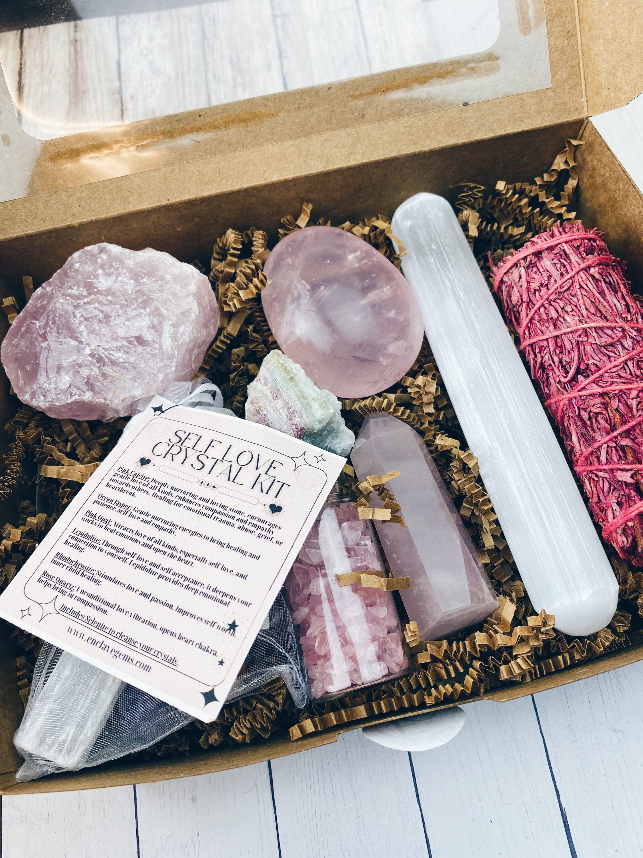Large Self Love Gift Box Love Gift Box Rose Quartz Gift Box for Crystal ...