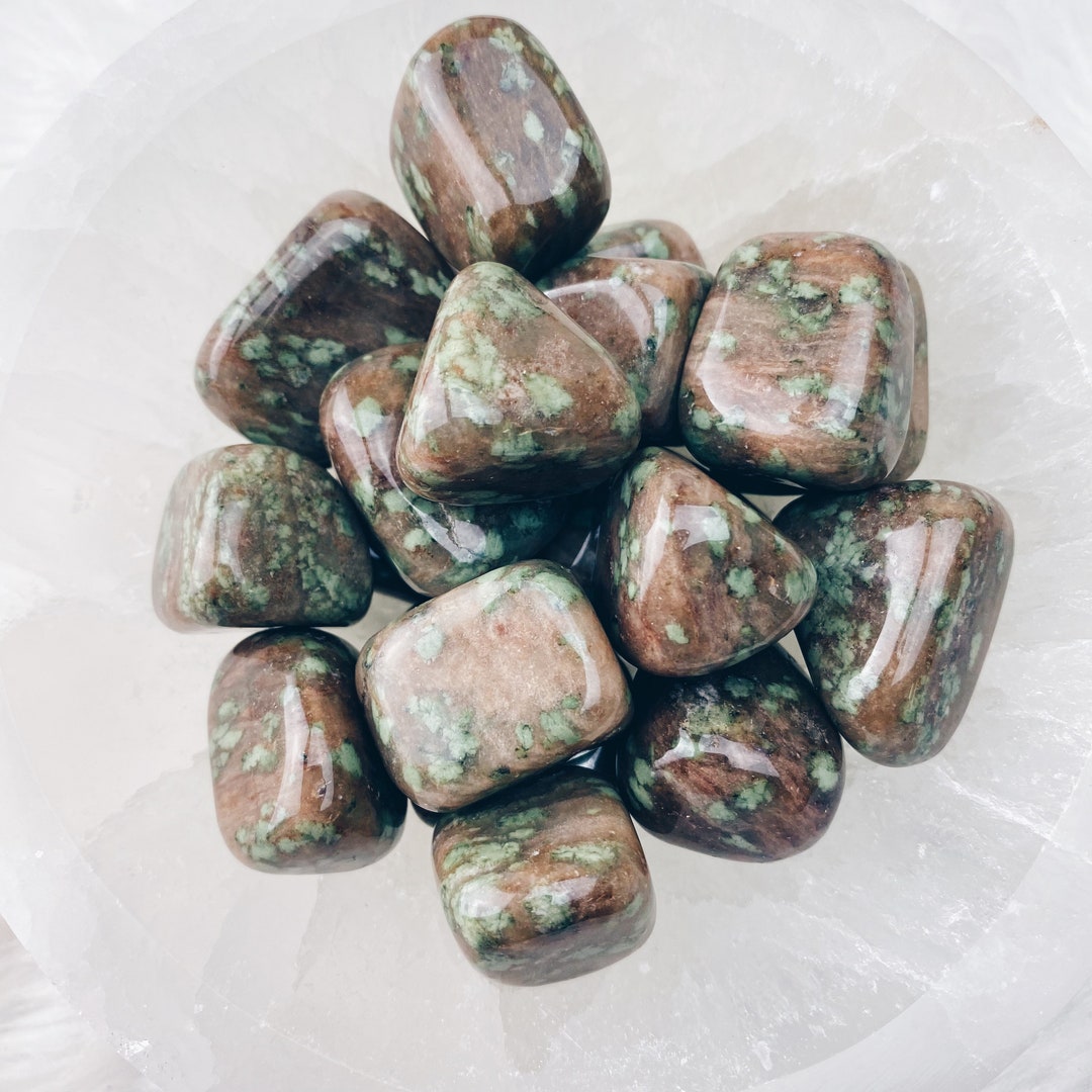 Nundoorite 2pc Tumbled Stones Crystal Healing Brown Stone Green ...