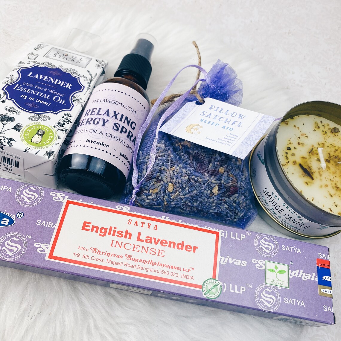 3 Pc Relaxation Gift Set Lavender Gift Box Self Care Kit Aromatherapy ...