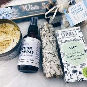 Relaxation Gift Set Sage Cleansing Gift Box Self Care Kit Aromatherapy ...
