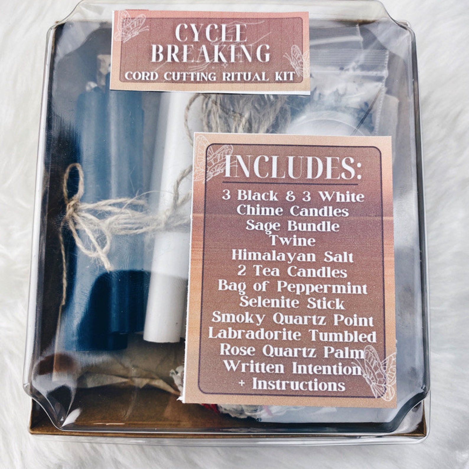 Ritual Crystal Kit Cycle Breaking Cord Cutting Ritual DIY Crystal Kit ...