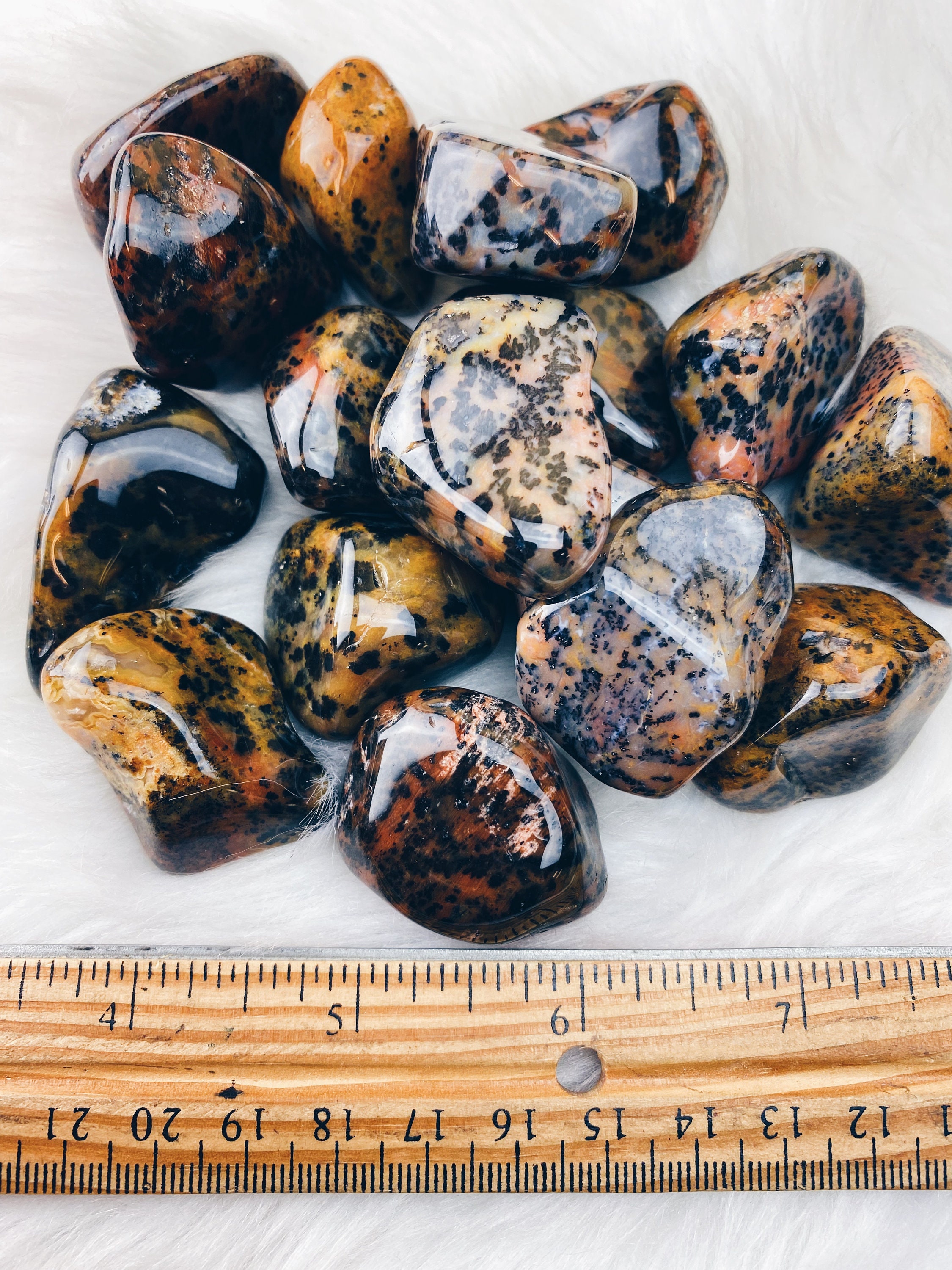 Cheetah Agate Tumbled Stone Rare Brazil Agate Yellow Crystal - Etsy