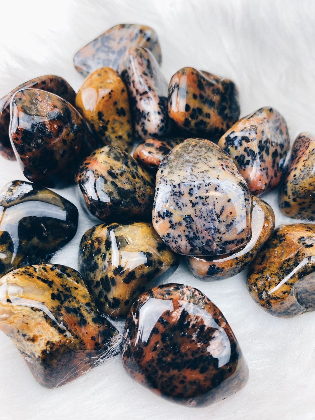 Cheetah Agate Tumbled Stone Rare Brazil Agate Yellow Crystal Healing ...