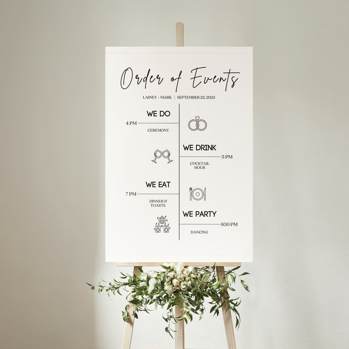Modern Wedding Timeline Sign Template (digital Download) - Etsy