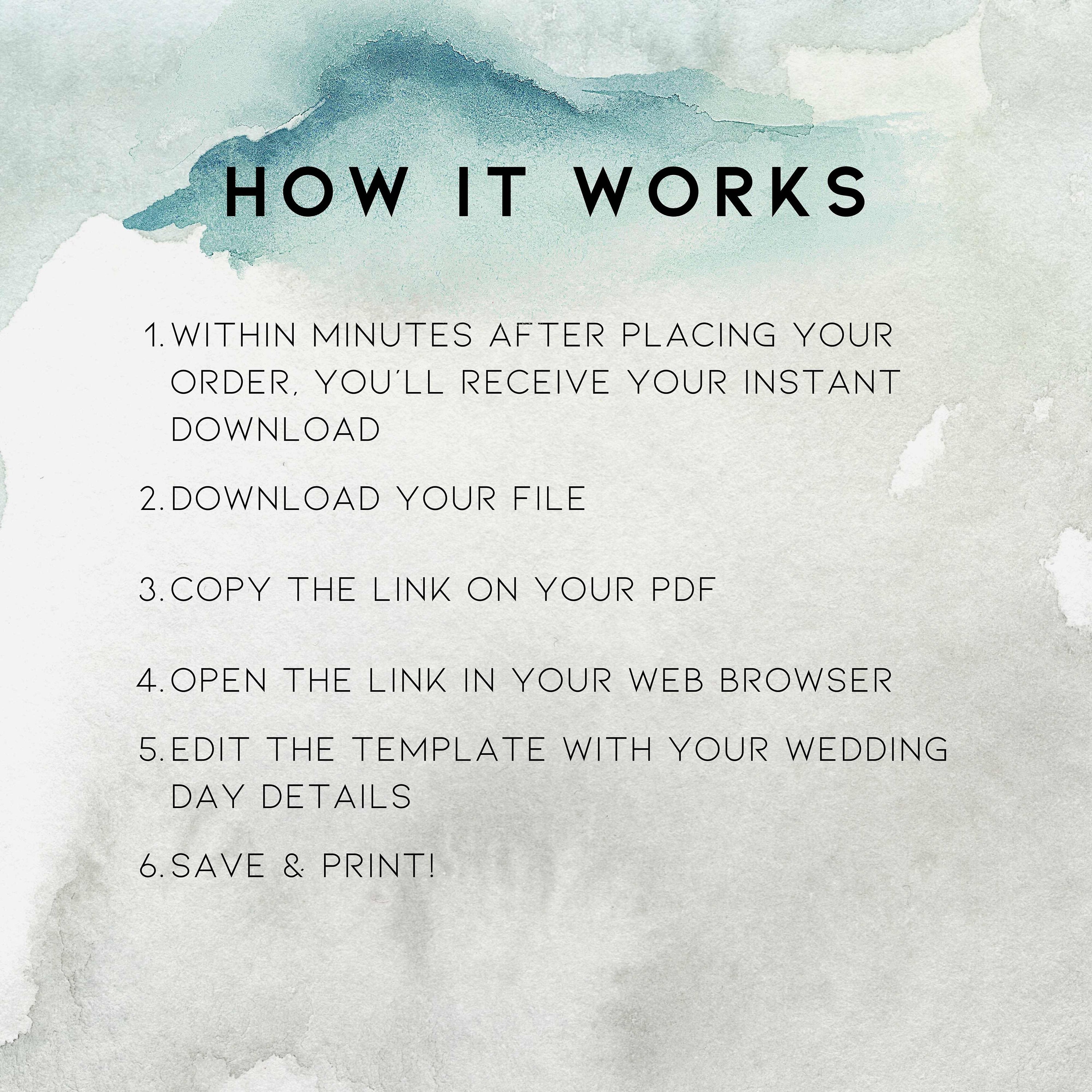 Modern Wedding Timeline Sign Template (digital Download) - Etsy