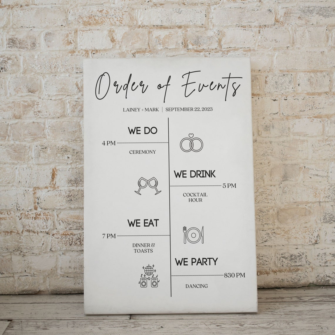 Modern Wedding Timeline Sign Template (digital Download) - Etsy
