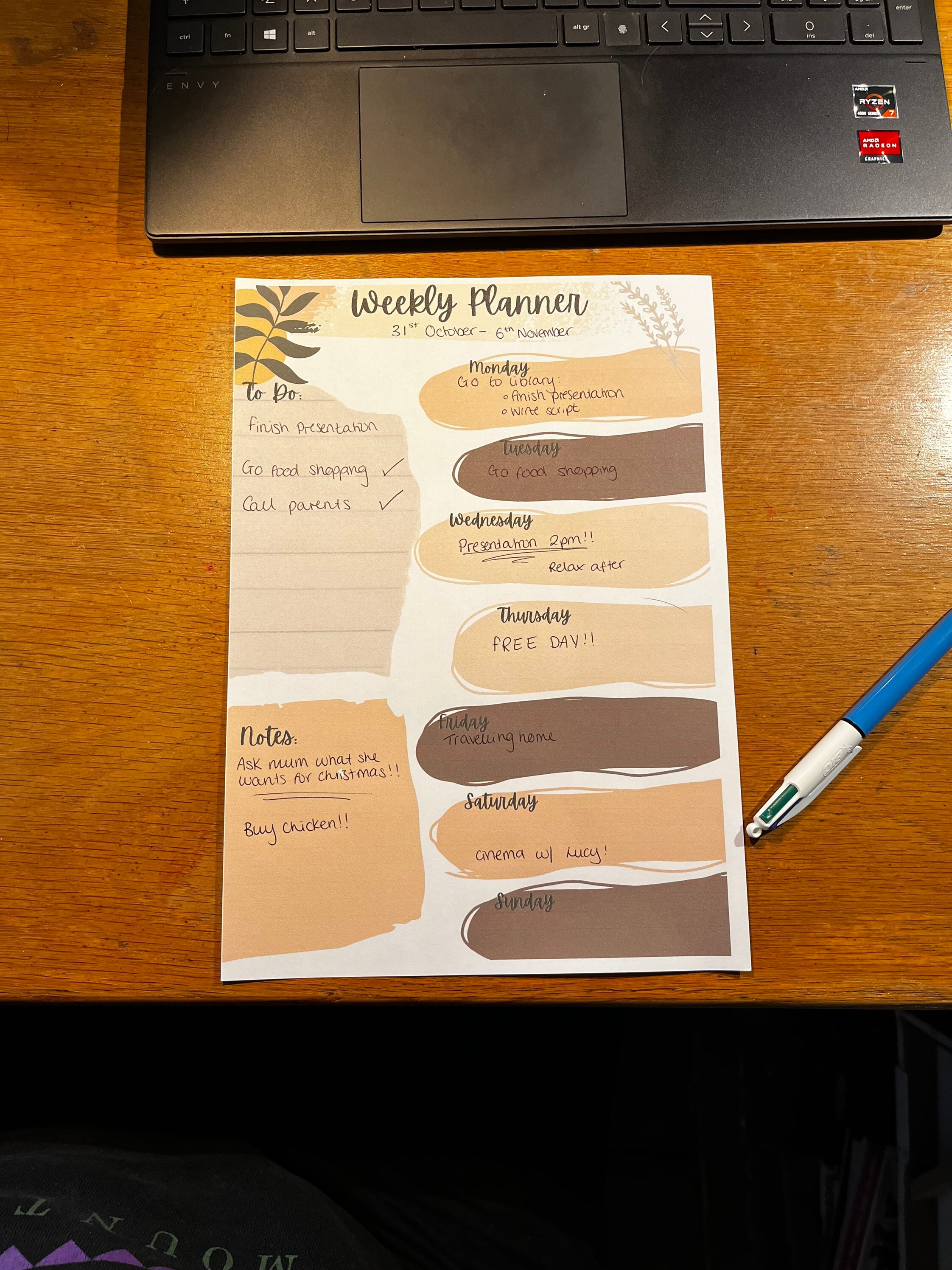 Weekly Planner, Boho Style Printable Instant Download With to Do List ...