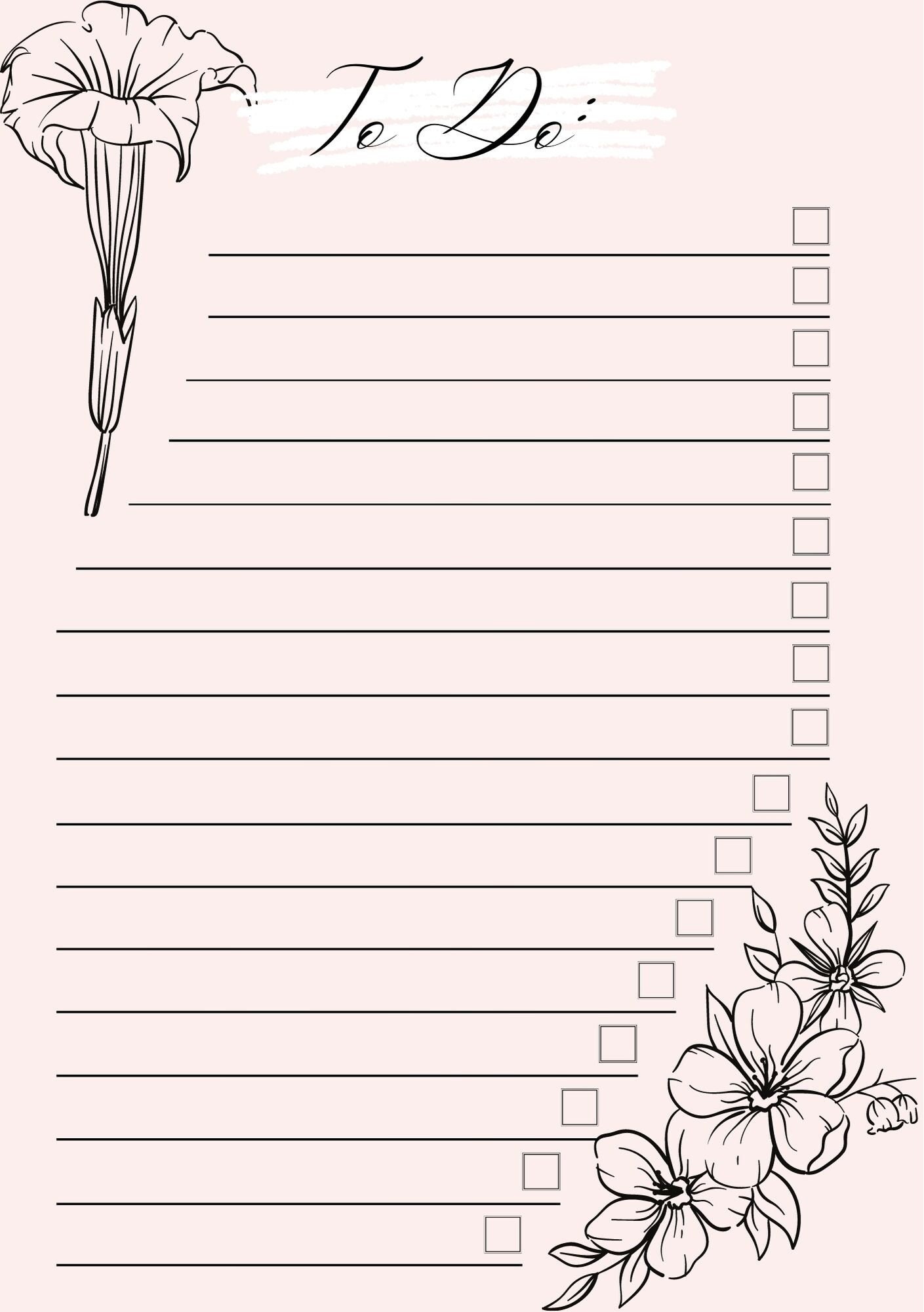 Pink Chic Instant Download Printable to Do List - Etsy
