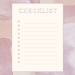 Checklist Set of 4 - Etsy