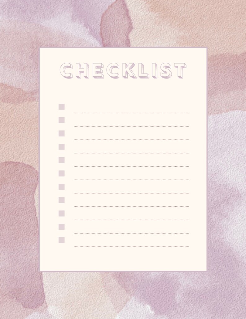 Checklist Set of 4 - Etsy