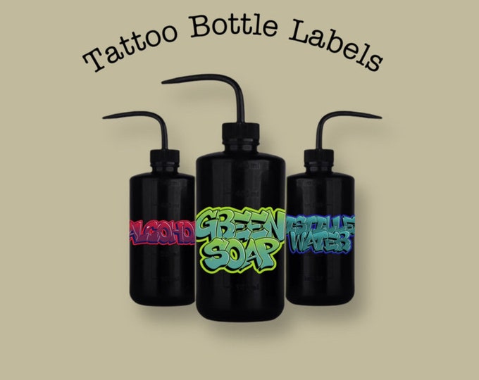 Tattoo Wash Bottle Labels / Tattoo / Label Packs / Supplies / Vinyl ...
