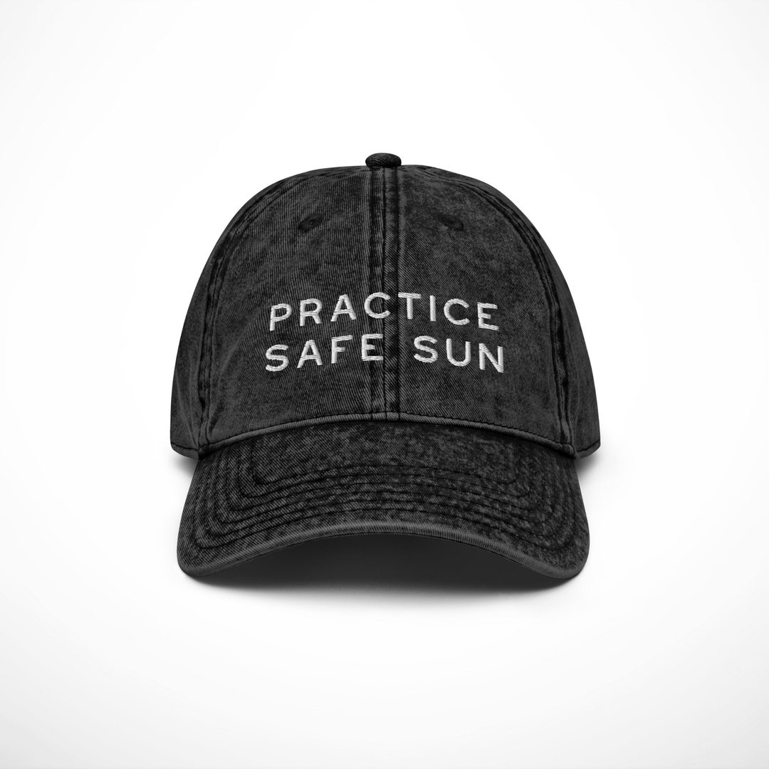 EMBROIDERED Esthetician Hat | Practice Safe Sun SPF Hat | Vintage ...