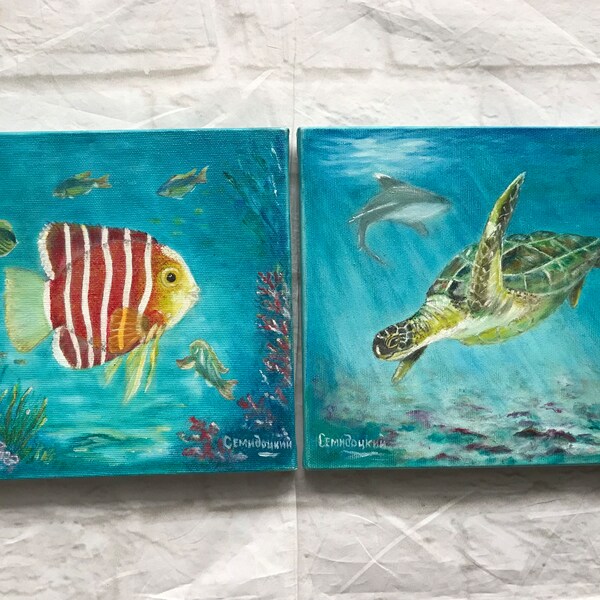Sea Life Painting - Etsy