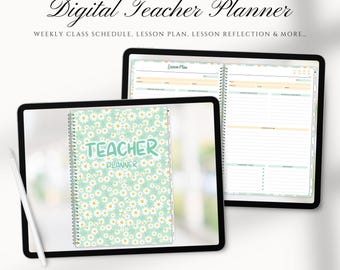 Digital Teacher Planner, iPad Planner, Goodnotes Planner, Retro Theme ...