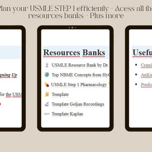 USMLE STEP 1 Notion Template Planner Academic Planner, MED School ...