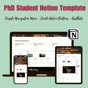 Phd Student Notion Template 2023 All in One Notion Organizer Digital ...