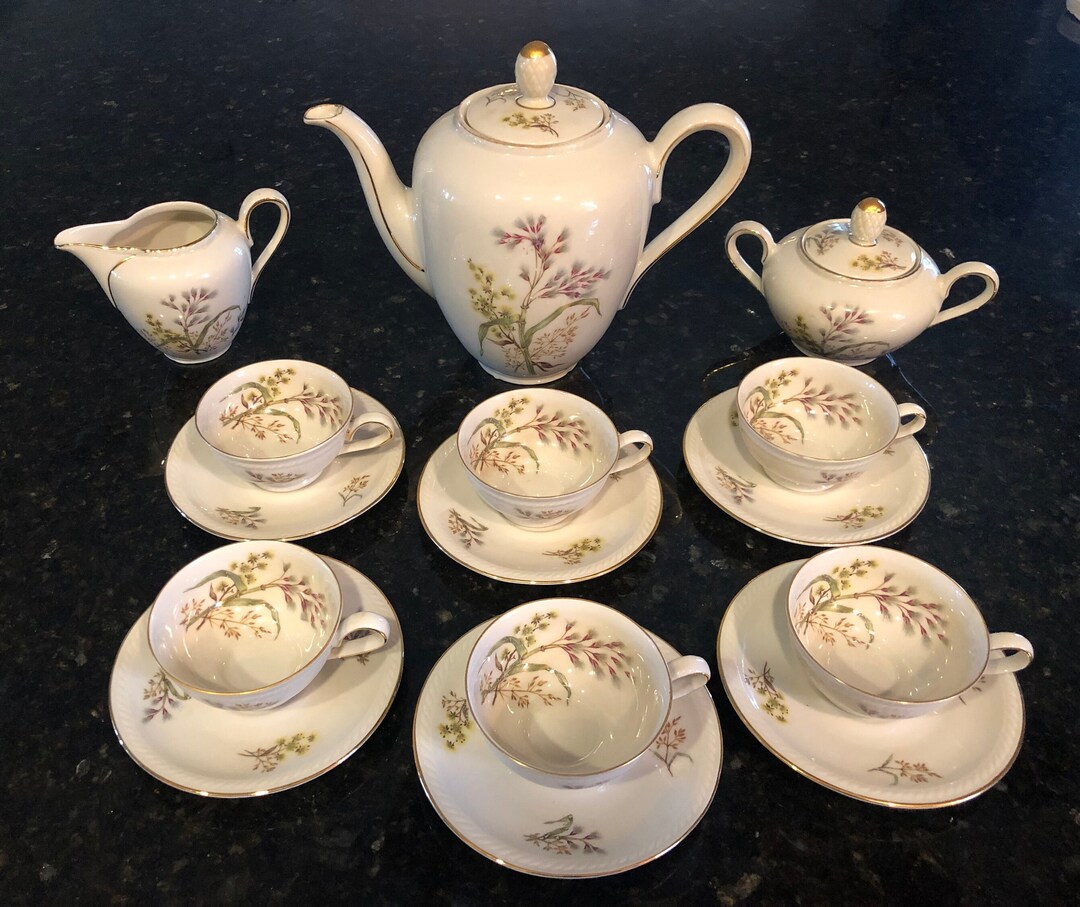 Winterling Bavaria Germany Floral 14 Piece Tea Set/ Cream and Sugar ...