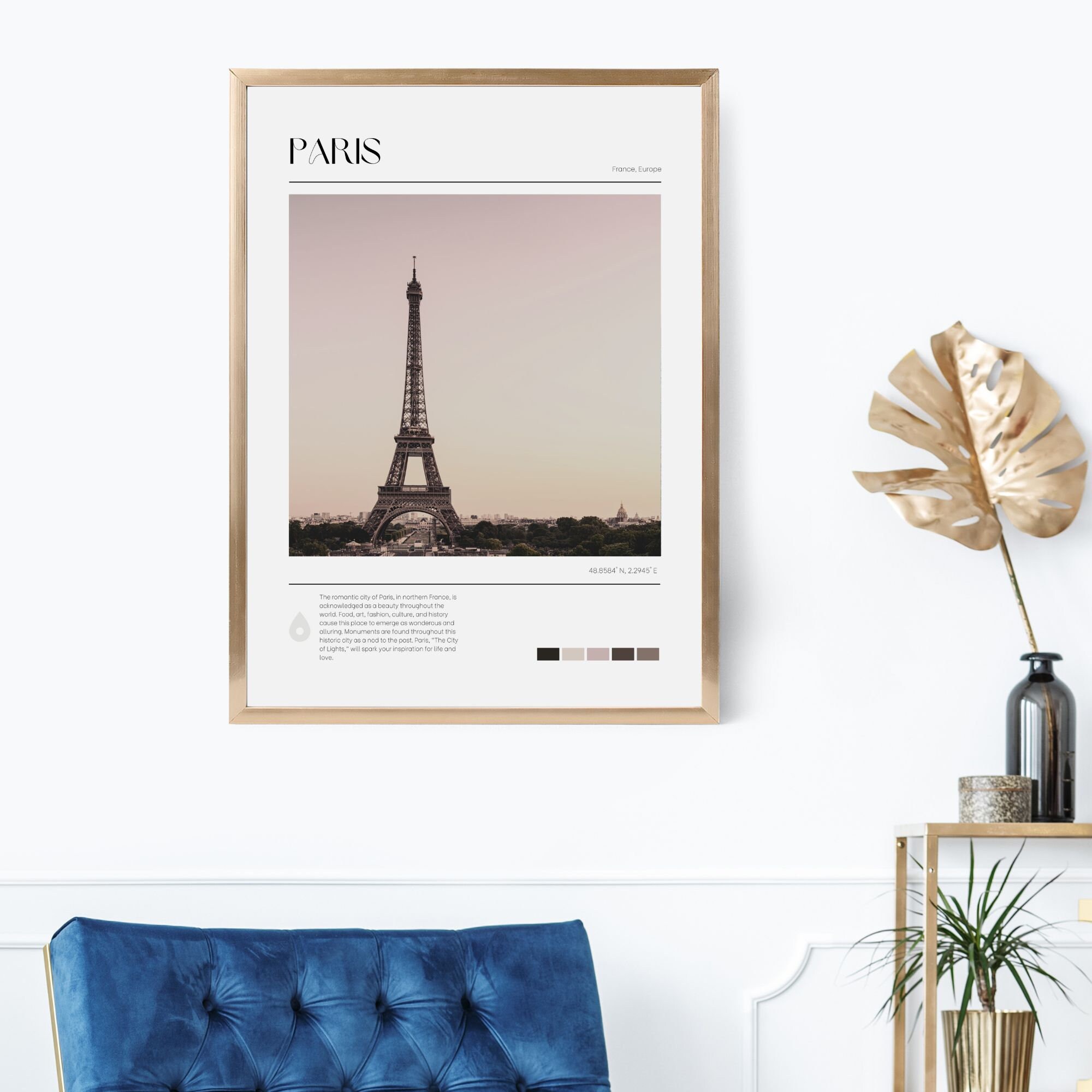 Paris Printable Poster, Travel Photos, Digital Download, Wall Art, Home ...