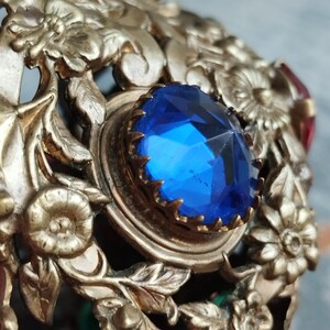 19th Century Antique Brass Crown With Uranium Glass Candle Holder or ...
