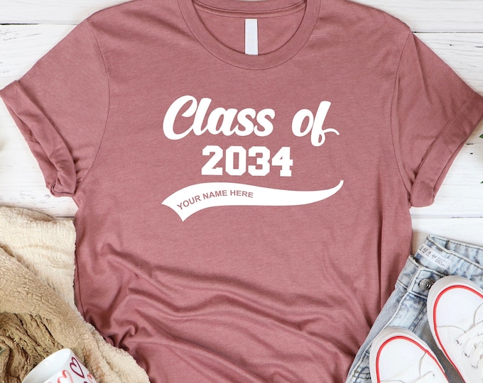 Graduation Class of Personalized T-shirt, Class of 2034, Graduation T ...