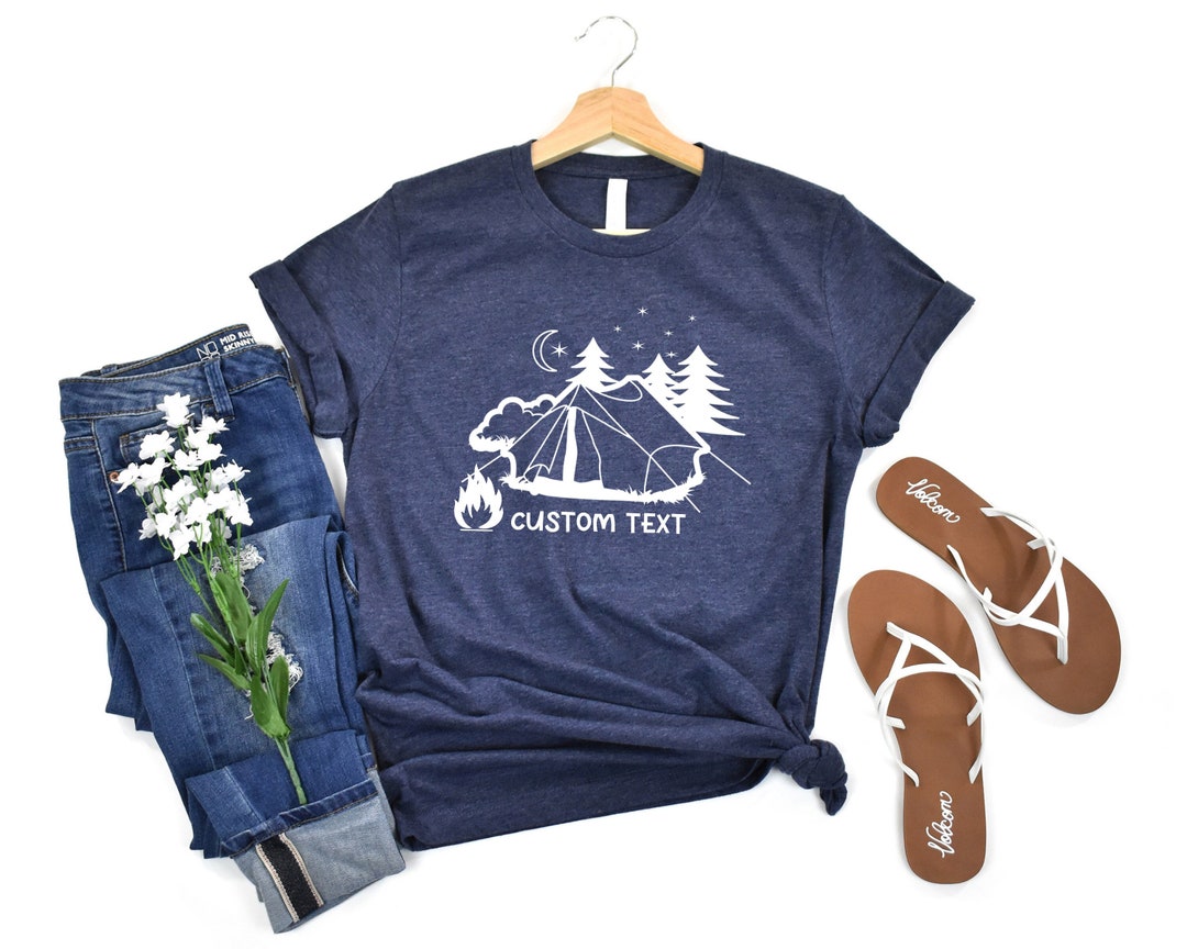 Custom Camping Tee, Custom Text Shirts, Your Text Camp Tee ...